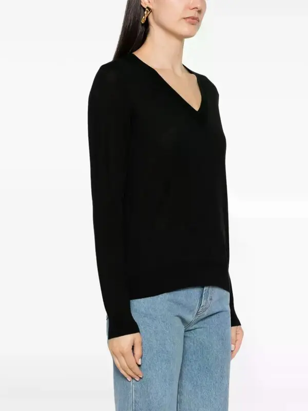 P.a.r.o.s.h Fine-knit V-neck Top - Black
