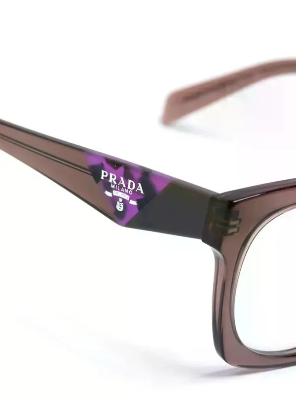 Prada Transparent-frame Logo Glasses