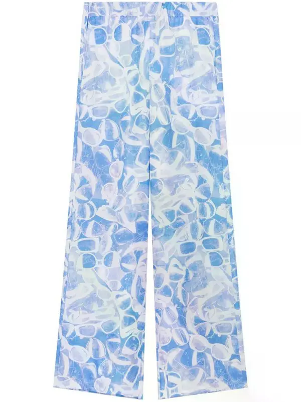 Stella McCartney Sunglasses Print Pajama Trousers - Blue