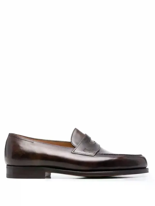 John Lobb Leather Slip-on Loafers