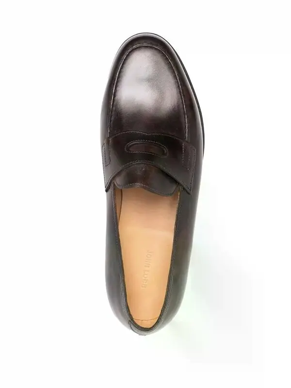 John Lobb Leather Slip-on Loafers