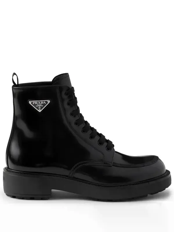 Prada Brushed-leather Boots