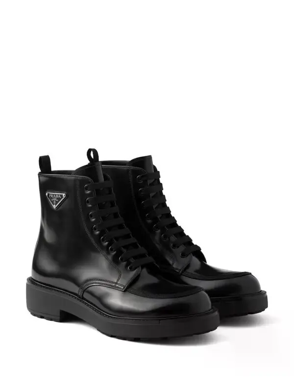 Prada Brushed-leather Boots