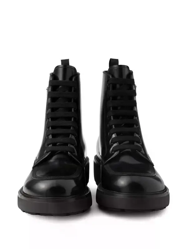 Prada Brushed-leather Boots