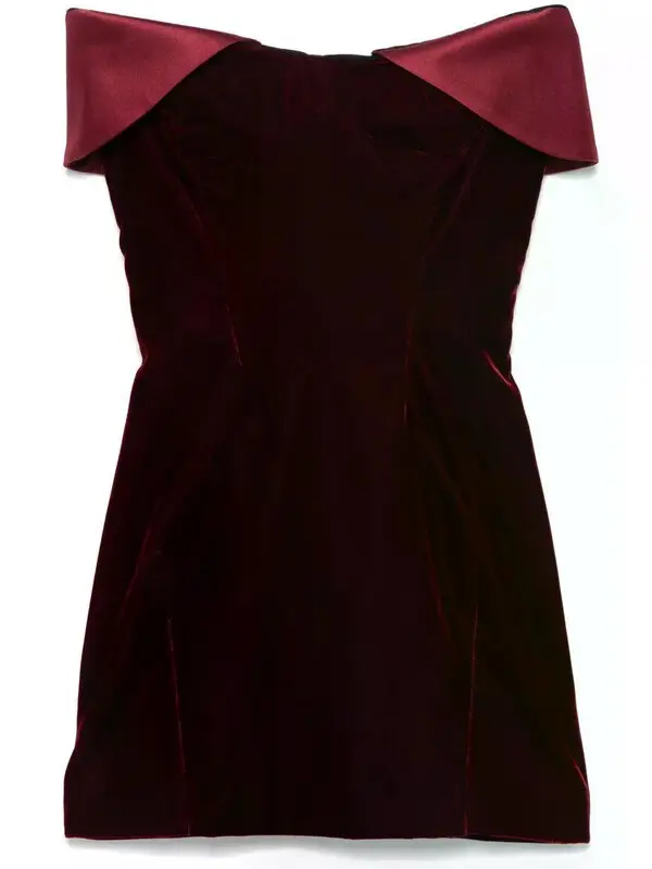 MUGLER Velvet Mini Dress - Red