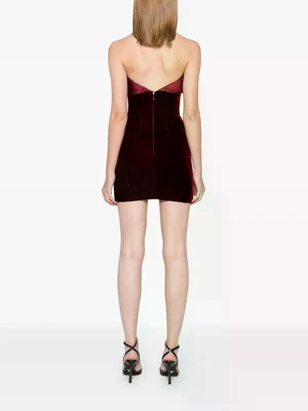 MUGLER Velvet Mini Dress - Red
