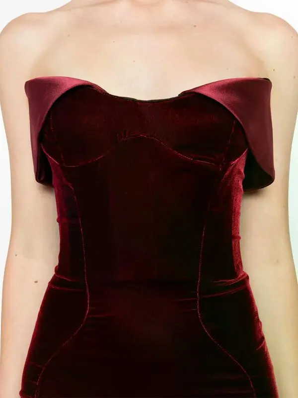 MUGLER Velvet Mini Dress - Red