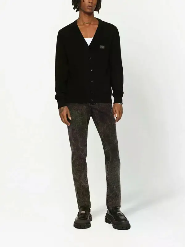 Dolce & Gabbana Cashmere-wool Cardigan With Logo Tag