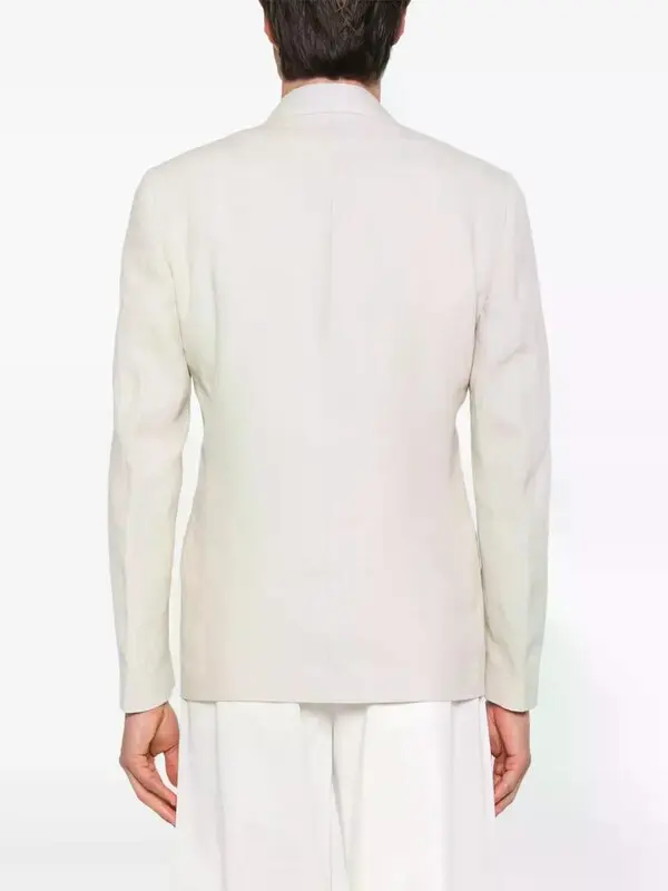 LARDINI Double-breasted Linen Blazer - Neutrals