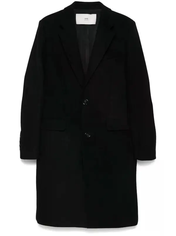 AMI Paris Single-breasted Virgin Wool Coat
