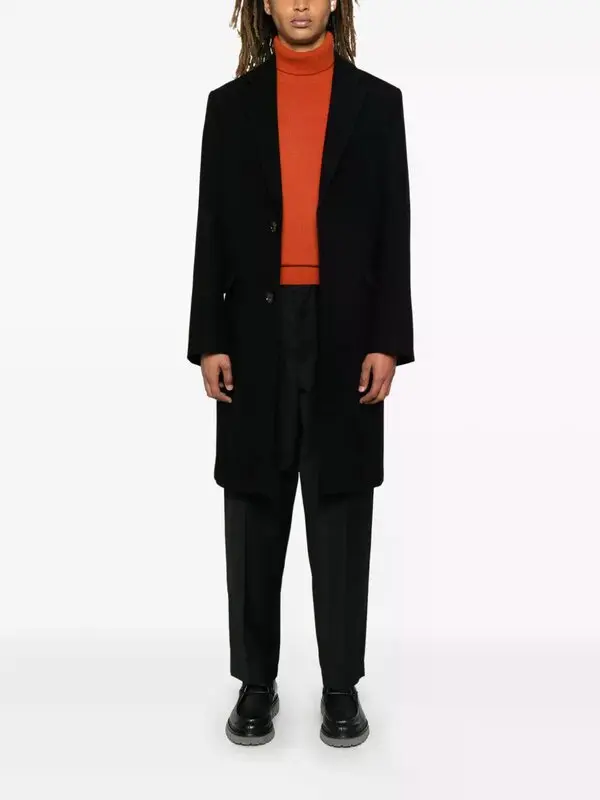 AMI Paris Single-breasted Virgin Wool Coat