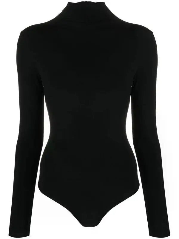 ATU BODY COUTURE High-neck Long-sleeved Bodysuit - Black