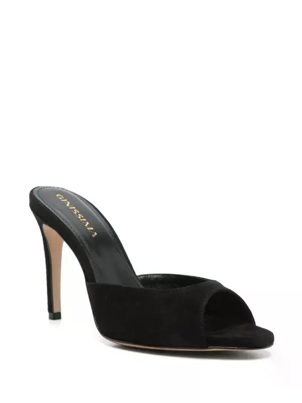 GINISSIMA Vicky Suede Heeled Sandals - Black