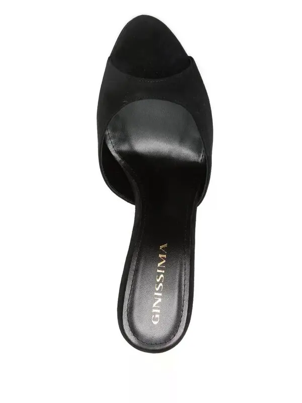 GINISSIMA Vicky Suede Heeled Sandals - Black