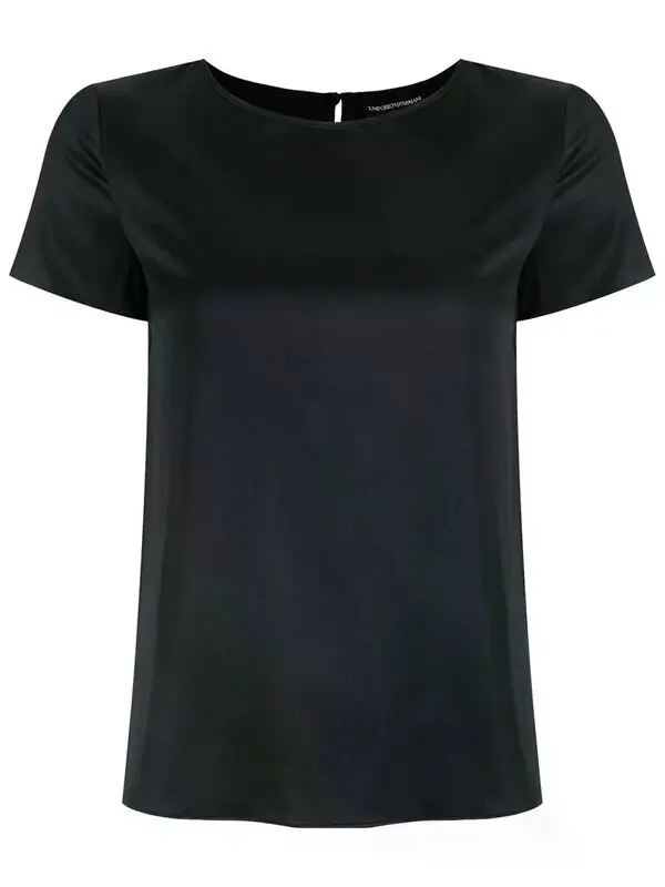 Emporio Armani Stretch-silk Blouse - Blue