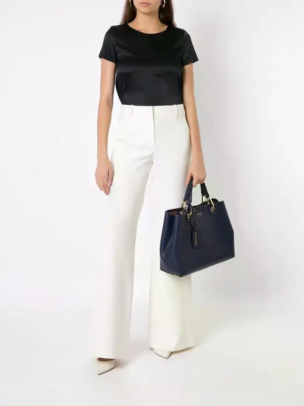 Emporio Armani Stretch-silk Blouse - Blue