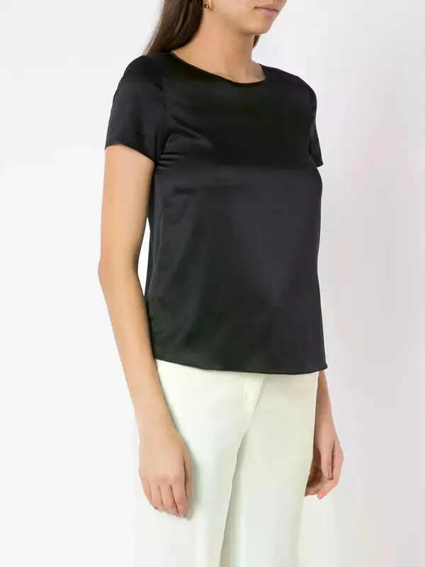 Emporio Armani Stretch-silk Blouse - Blue