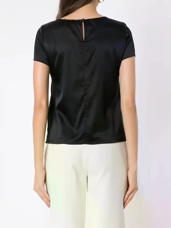 Emporio Armani Stretch-silk Blouse - Blue