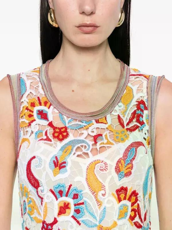 Etro Floral-lace Midi Dress