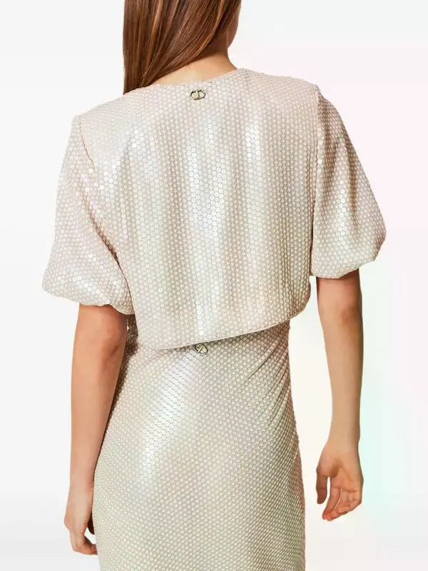 TWINSET Woven Shrug Wrap With Sequin Embellishment