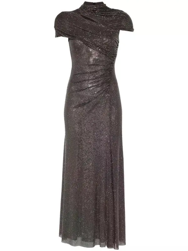 SELF-PORTRAIT Rhinestone Cut-out Midi Dress