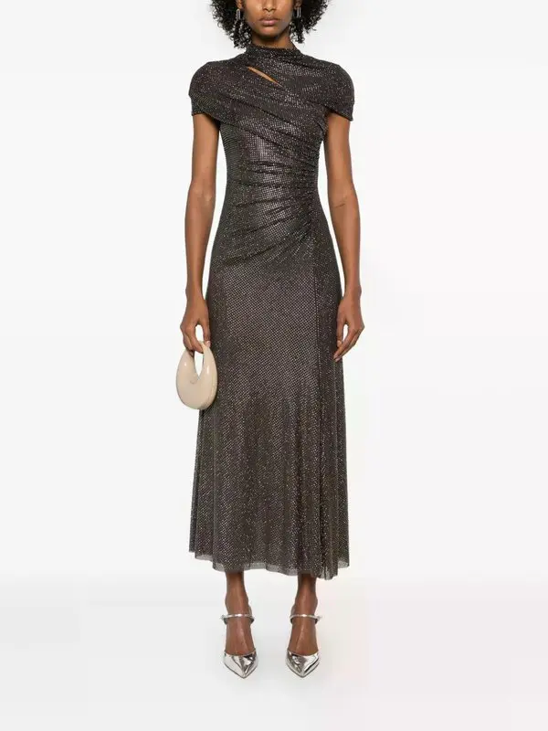 SELF-PORTRAIT Rhinestone Cut-out Midi Dress