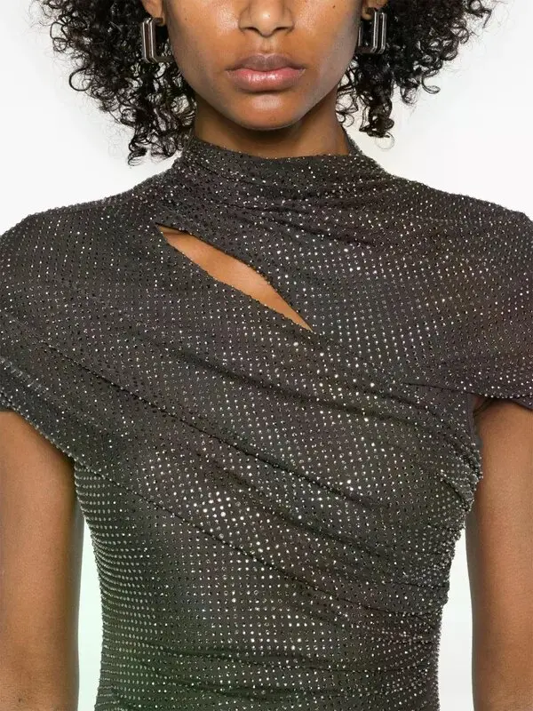 SELF-PORTRAIT Rhinestone Cut-out Midi Dress