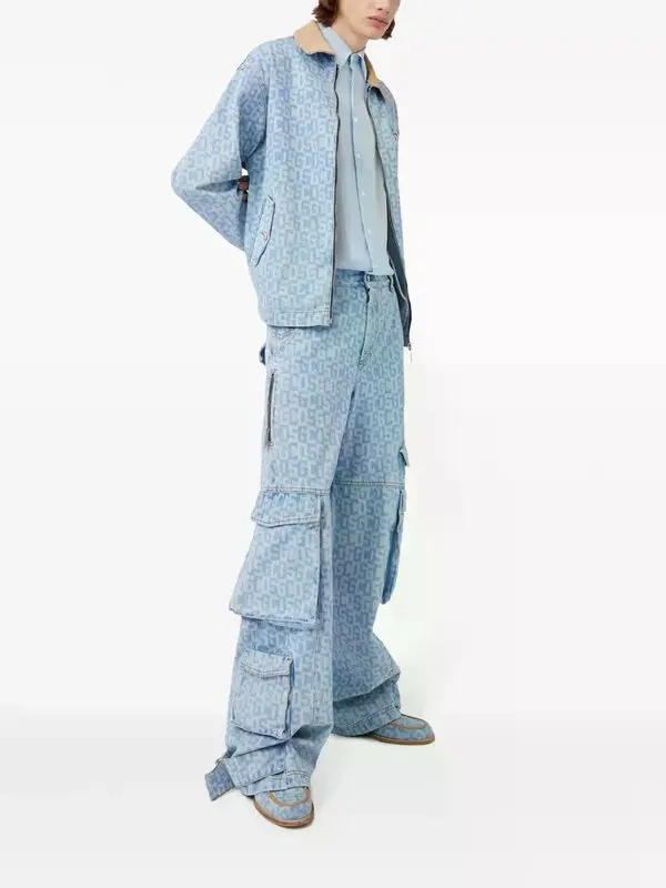 Gcds Monogram-print Denim Jacket
