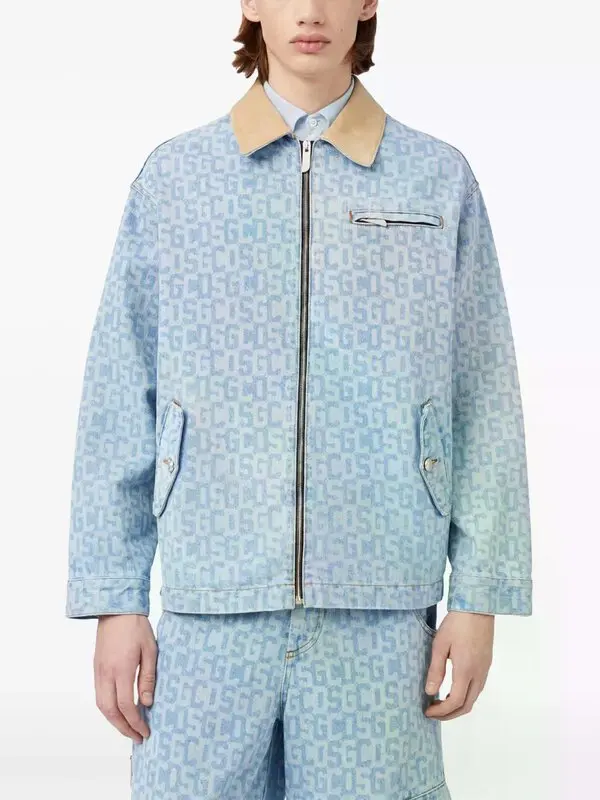 Gcds Monogram-print Denim Jacket