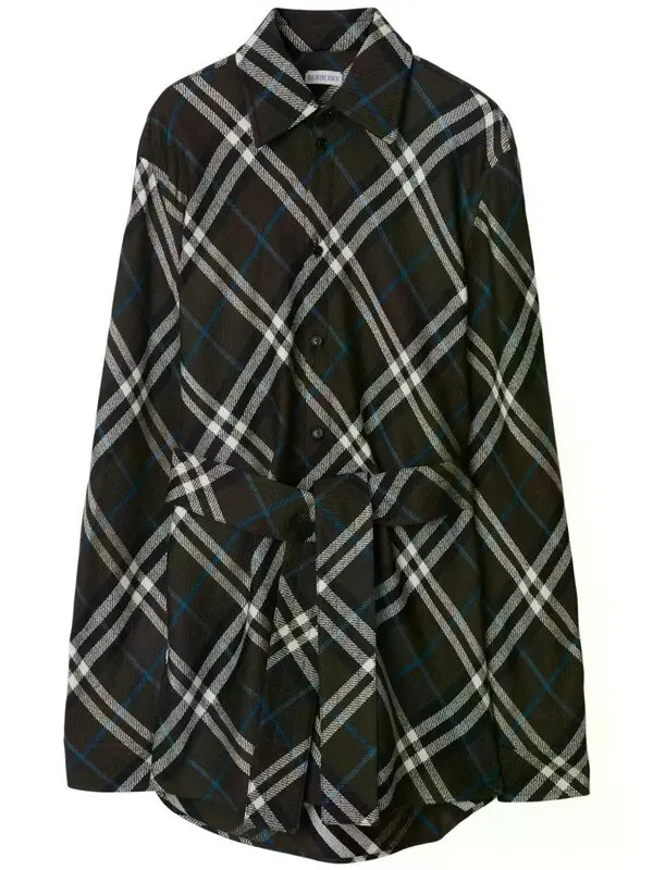Burberry Check-pattern Belted Shirt