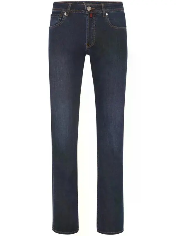 BILLIONAIRE Logo-embroidered Straight-leg Jeans - Blue
