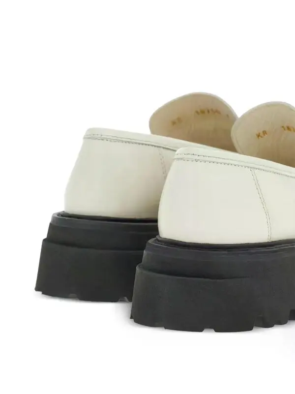 FERRAGAMO Gancini-plaque Leather Loafers