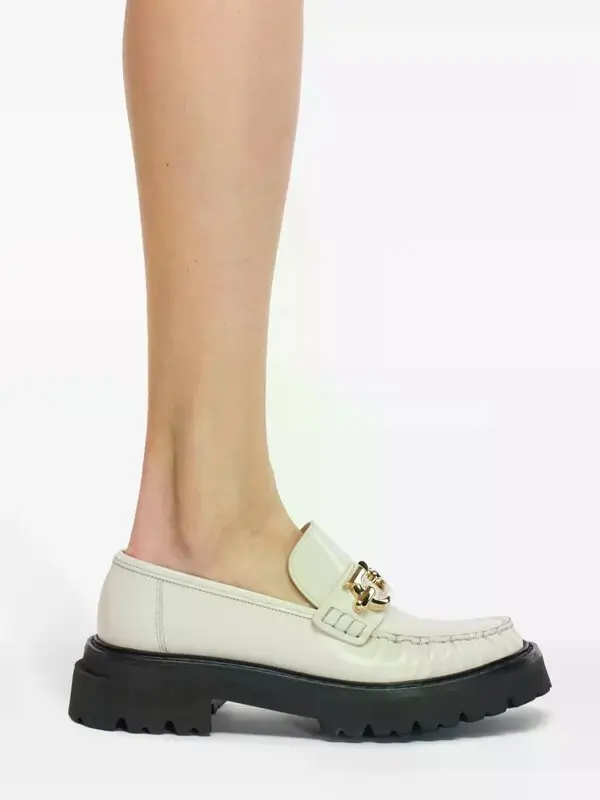 FERRAGAMO Gancini-plaque Leather Loafers
