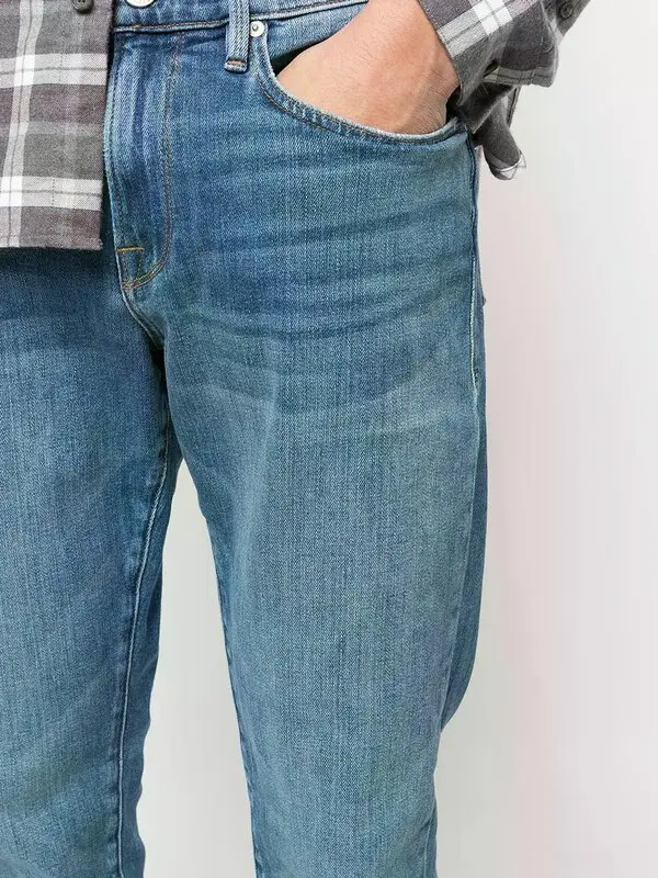 FRAME Straight-leg Mid-rise Jeans - Blue
