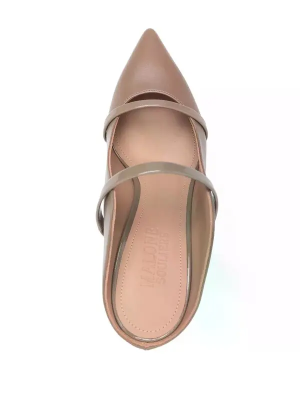 MALONE SOULIERS Maureen 70mm Leather Mules - Neutrals