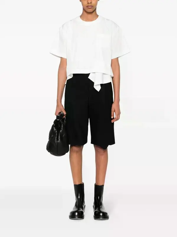 Sacai Asymmetric Poplin T-shirt - White