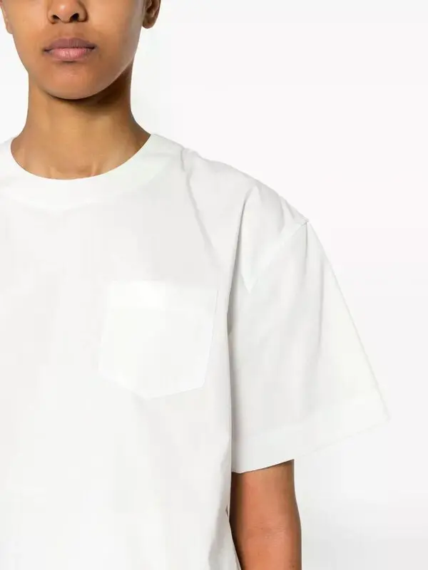 Sacai Asymmetric Poplin T-shirt - White