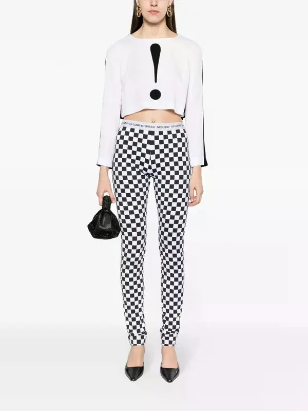 Moschino Checkerboard-print Flared Trousers