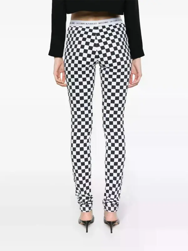 Moschino Checkerboard-print Flared Trousers