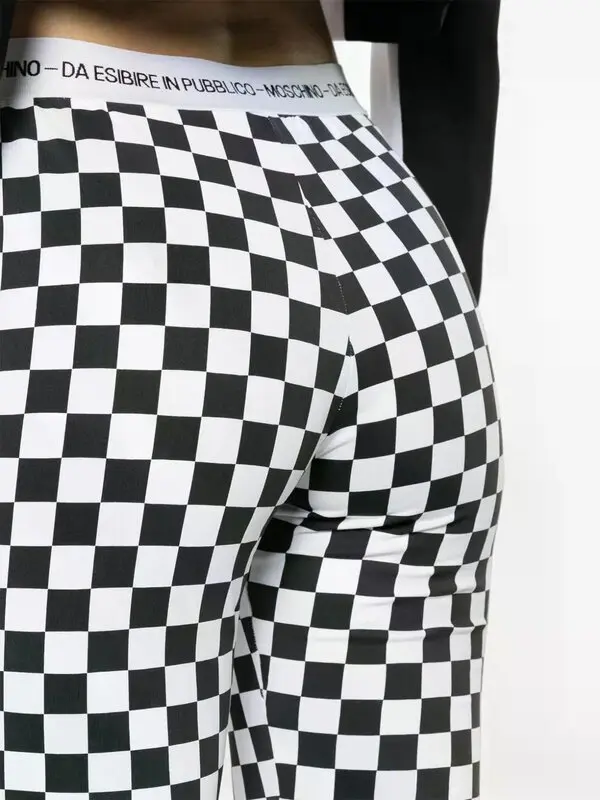 Moschino Checkerboard-print Flared Trousers