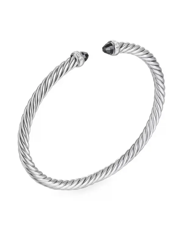 David Yurman Sterling Cablespira® Flex Diamond & Onyx Bracelet