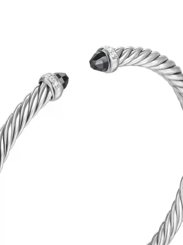 David Yurman Sterling Cablespira® Flex Diamond & Onyx Bracelet