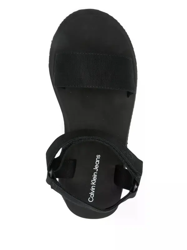 Calvin Klein Canvas Platform Sandals - Black
