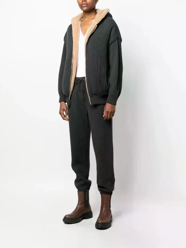 Brunello Cucinelli Ribbed-knit Cashmere Track Pants