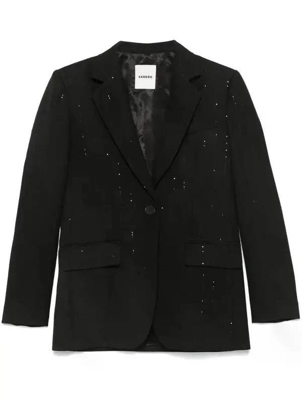 Sandro Sequin-embellished Striped Blazer