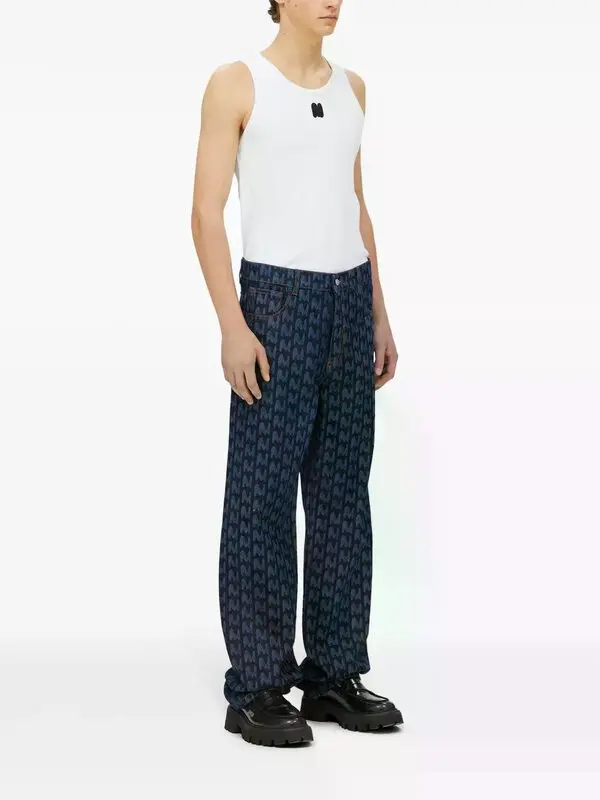 MSGM Monogram-print Cotton Jeans