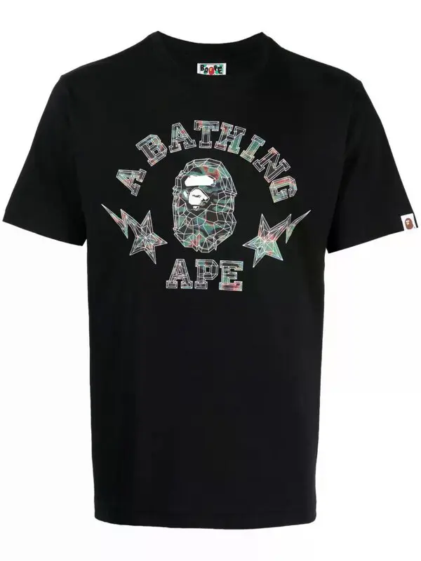 A BATHING APE Logo-print Cotton T-shirt - Black