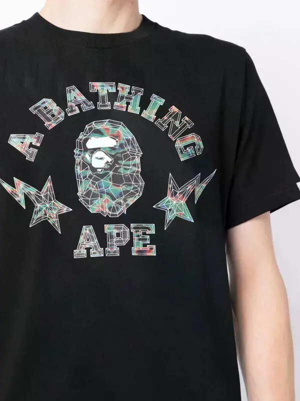 A BATHING APE Logo-print Cotton T-shirt - Black