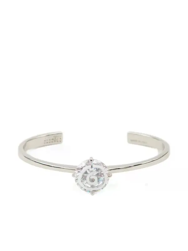 MAISON MARGIELA Crystal-rose Cuff Bracelet - Silver