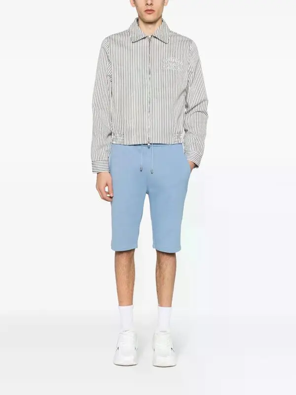 Balmain Logo-flocked Cotton Track Shorts